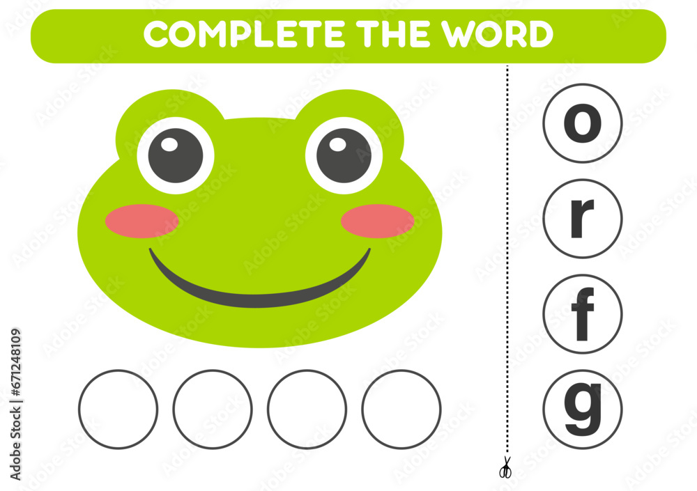Educational game for kids Complete the word frog. Printable worksheets ...