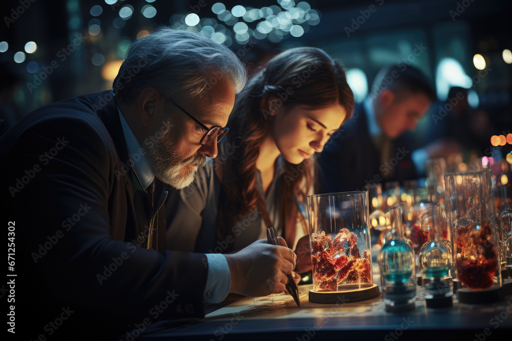 A diverse group of scientists from various countries working together ...