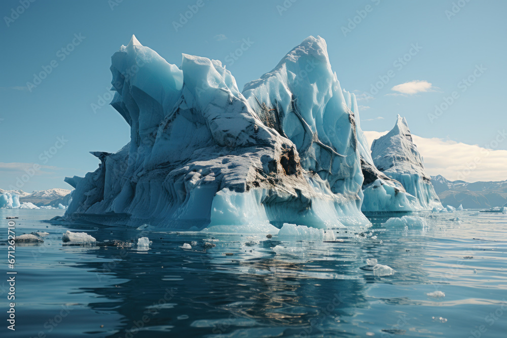 An image of melting polar ice caps, underscoring the impact of climate ...