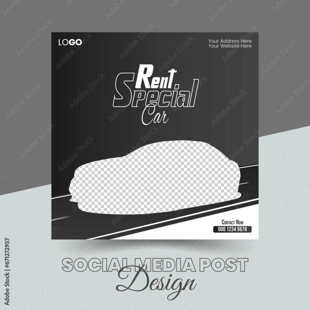 Car social media post design, ready for post Stock Vector | Adobe Stock