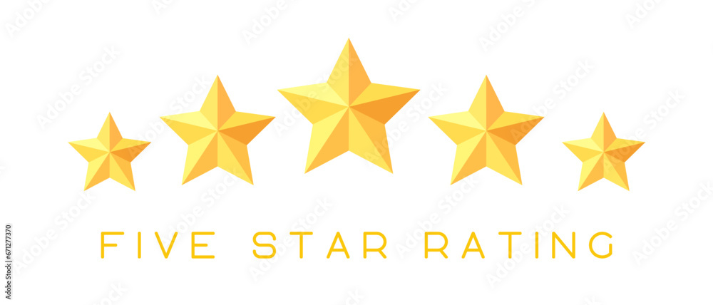 Five star rating logo. Customer rating review flat icon for apps and ...
