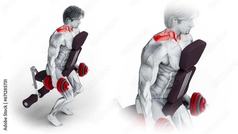 Dumbbell Decline Shrug-3D (175)- Anatomy of fitness and bodybuilding ...