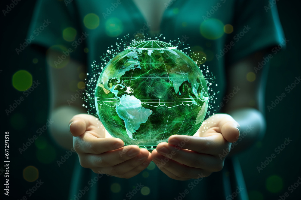 sustainable development goal SDGs concept Environmental technology. Man ...