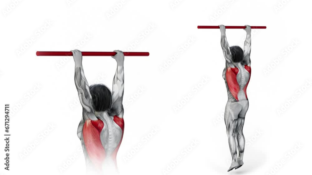 Lats-Bodyweight-Pull Ups-3D (375)- Anatomy of fitness and bodybuilding ...