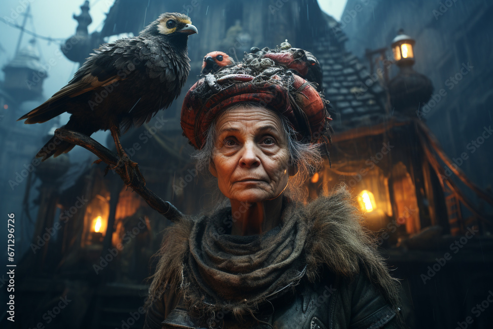 Folklore of Russian and Finnish fairy tales. Baba Yaga and the Leshiy ...