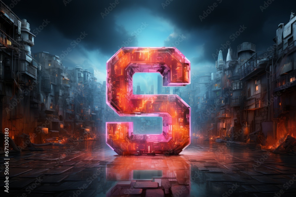 Fire alphabet letter "S". Metallic letters and dark fire background ...