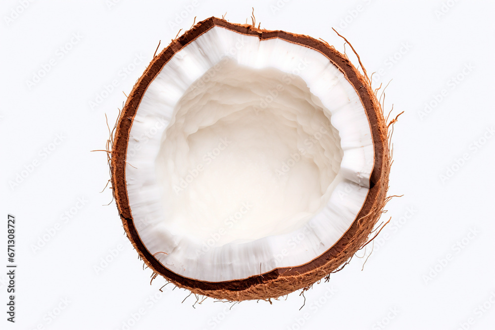 Coconut with isolated white background, ready to be used in fresh and ...