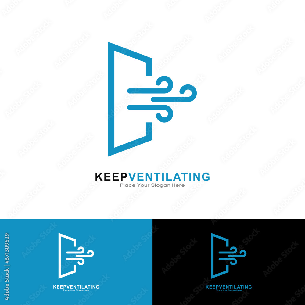 Keep ventilating window logo vector template. Suitable for business ...