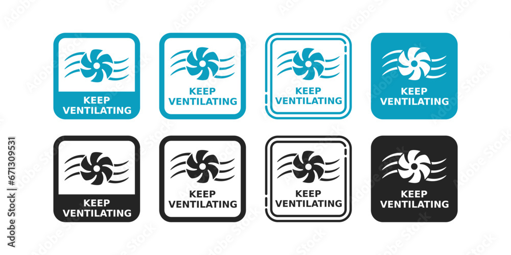 Keep ventilating logo badge template. Suitable for information and ...