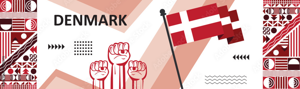 Denmark national day banner design. Danish flag Color background ...