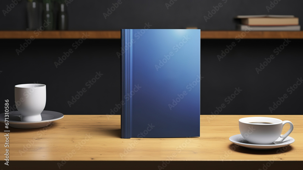 Realistic Blank Book Cover Mock-Up with Customizable Author Text ...
