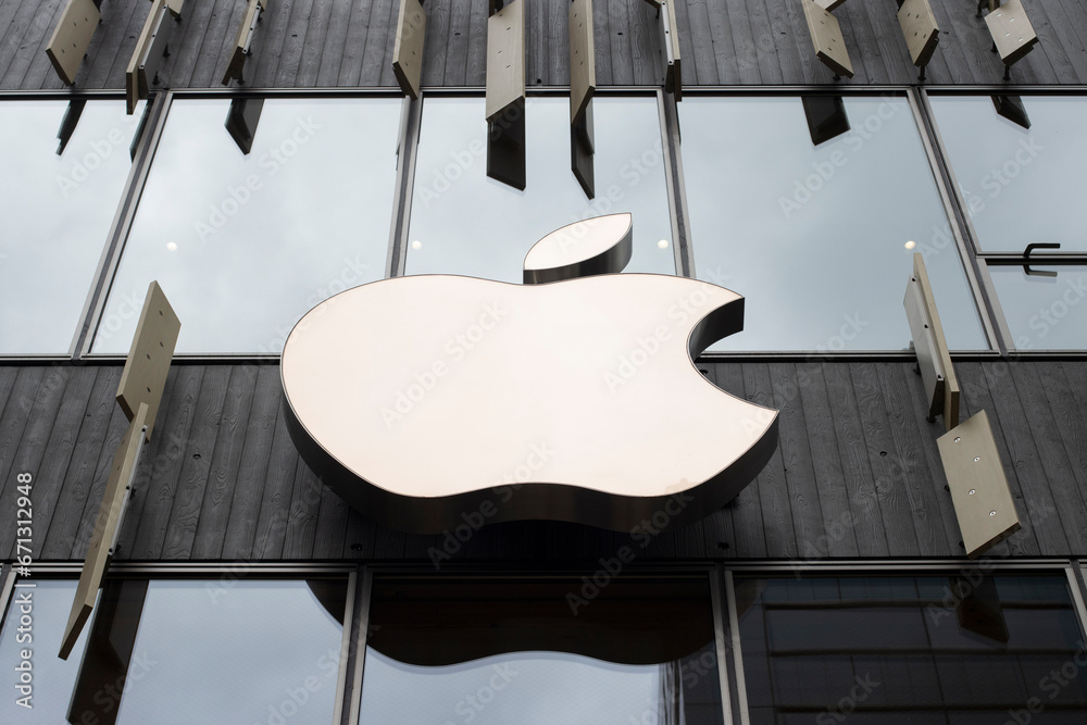 Tokyo, Japan - June 15, 2023: Apple logo is seen at the Apple Ginza ...