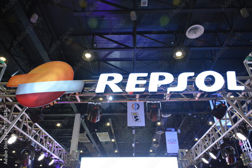 Repsol sign at performance and lifestlye expo in Pasay, Philippines ...