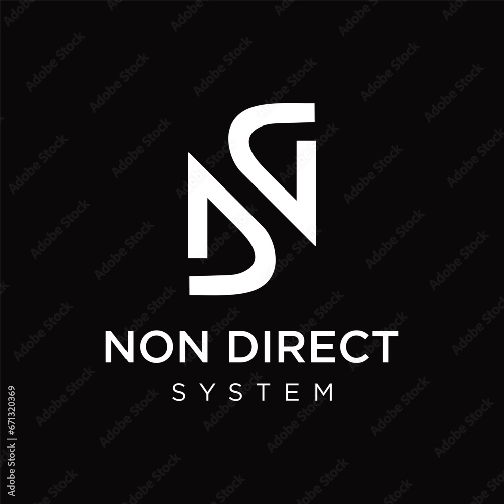 Modern NSD Letter Non Direct System company Logo Design Stock Vector ...