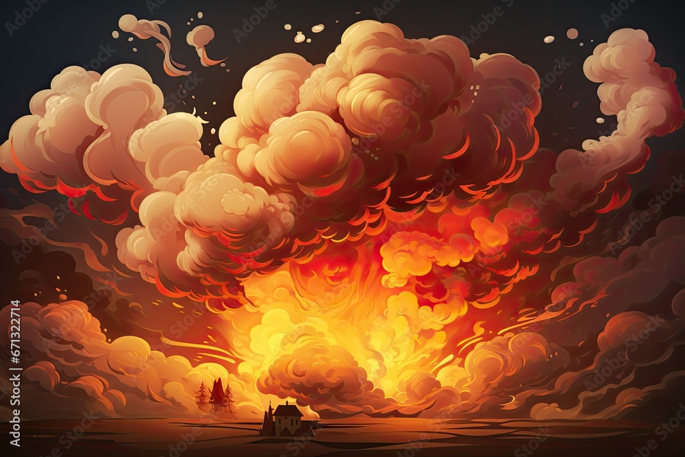 Cartoon Bomb Explosion Effect and Smoke Element for Dynamic Visuals ...