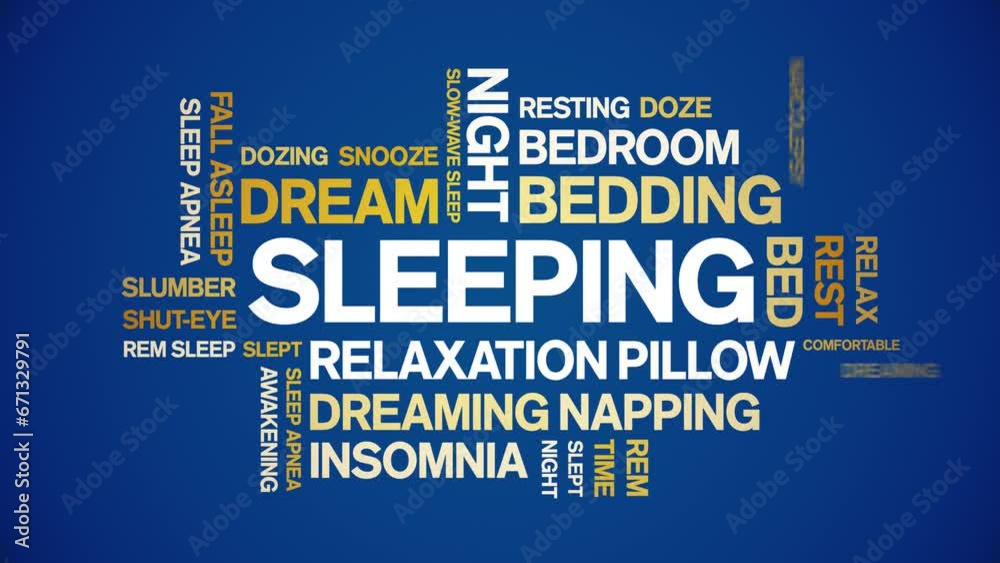 Sleeping animated tag word cloud;text design animation kinetic ...