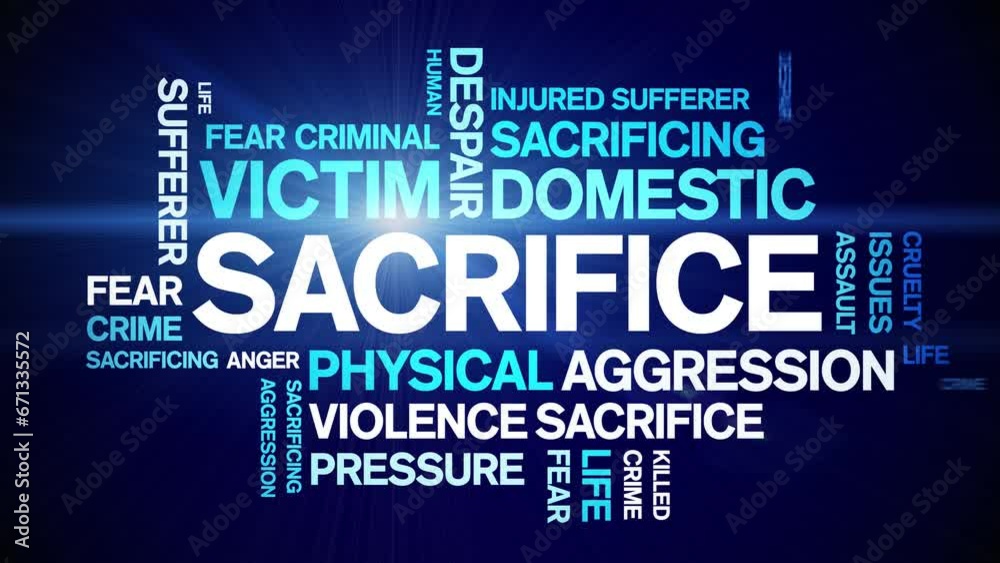 Sacrifice animated tag word cloud;text design animation kinetic ...