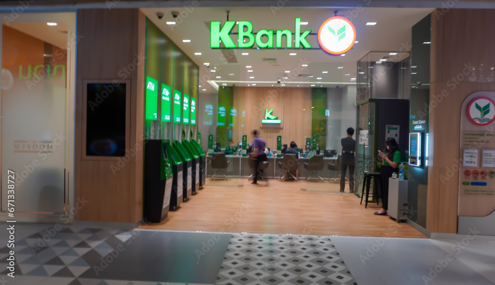 Bangkok, Thailand, 4 November 2023, Kasikorn Bank logo. Sold throughout Thailand The legendary ...