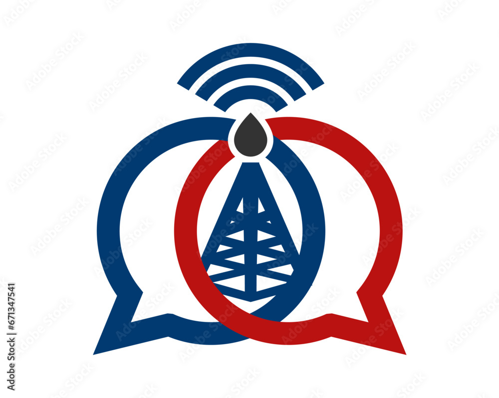 wi fi tower and chat icon Stock Vector | Adobe Stock