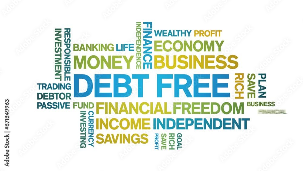 Vidéo Stock Debt Free animated tag word cloud;text design animation ...