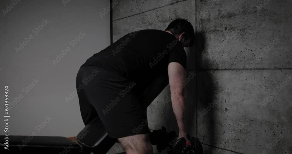 Dumbbell lateral deltoid raises, cinematic lighting, white man dressed ...