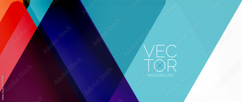 Abstract background. Color transparent triangles in mosaic style with ...