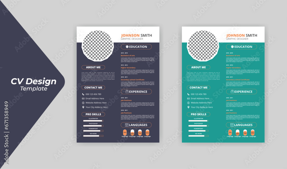 Professional Clean Modern Resume design template for Business Job ...