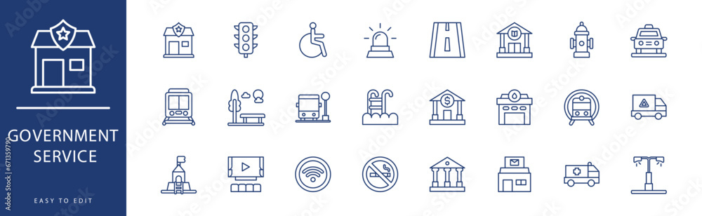 Poster Government service icon collection – Wall Art | UkPosters