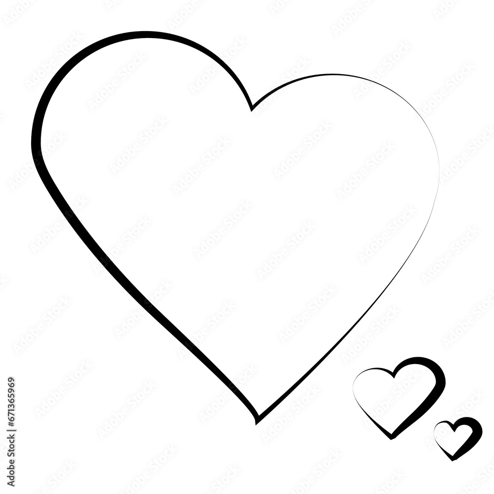 Digital png illustration of three white hearts on transparent ...
