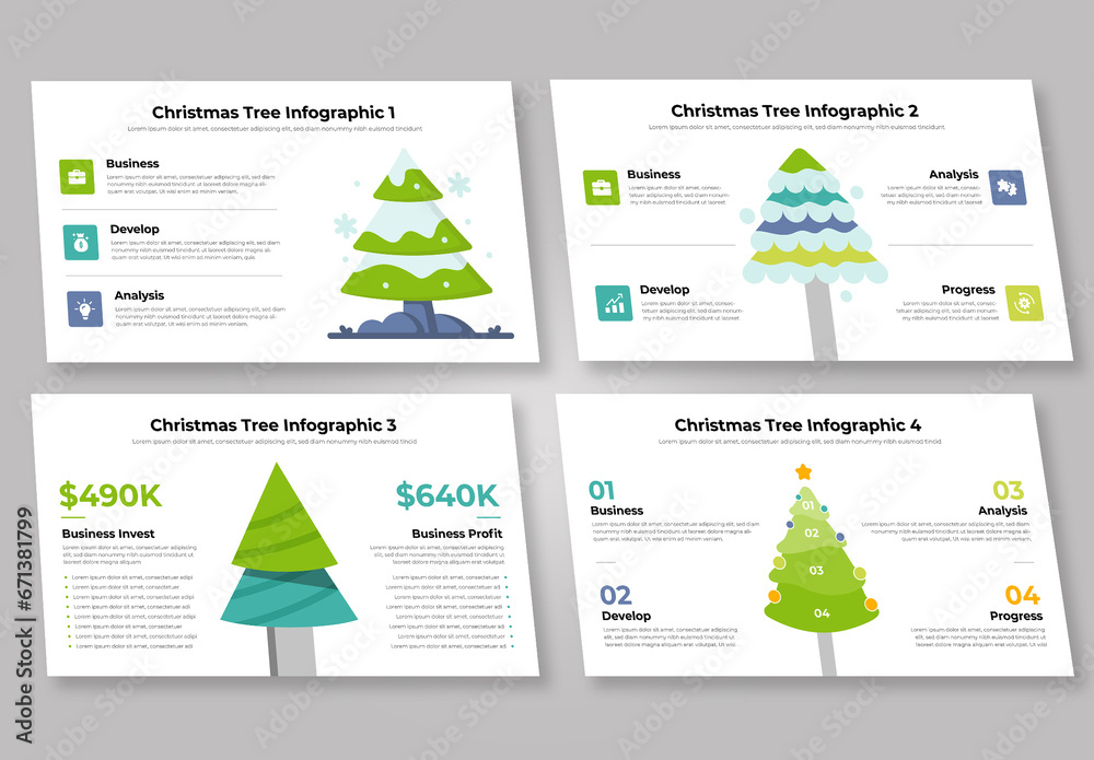 Christmas Tree Infographic Stock Template | Adobe Stock