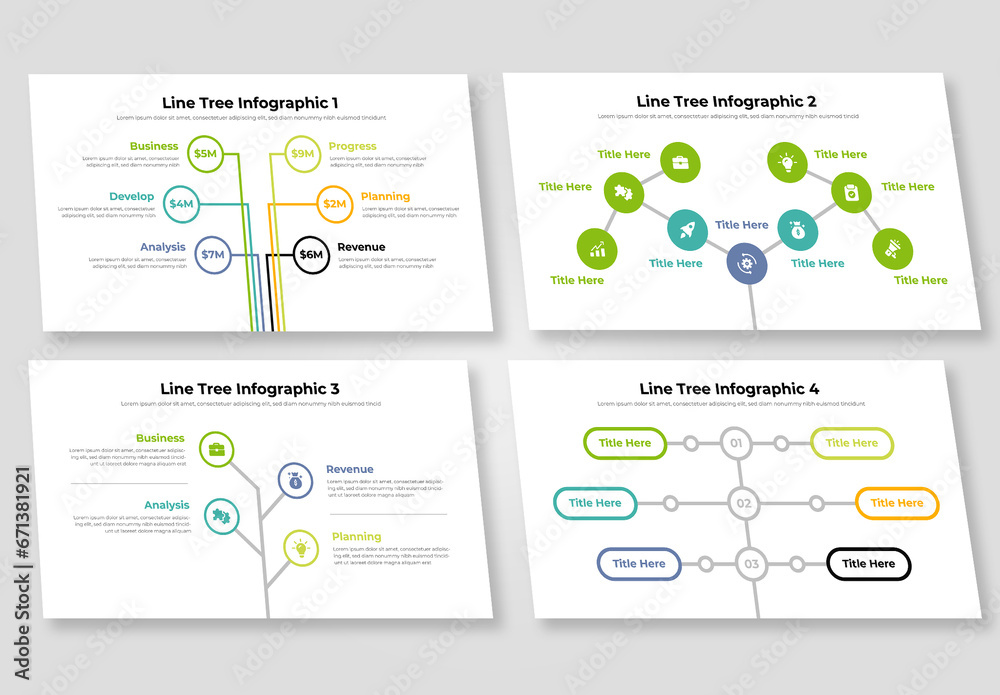 Line Tree Infographic Template layout Stock Template | Adobe Stock