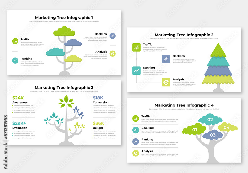 Marketing Tree Infographic Template layout Stock Template | Adobe Stock