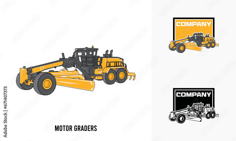 motor grader heavy equipment illustration, motor grader heavy equipment ...