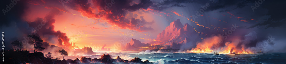 Witness the raw power of nature as active lava flows from a volcanic ...