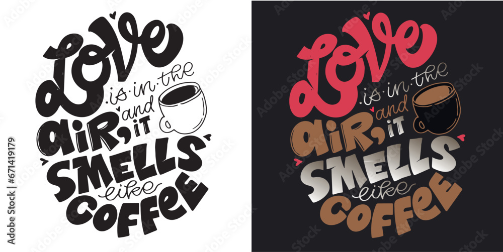 Set with hand drawn lettering quotes in modern calligraphy style about ...