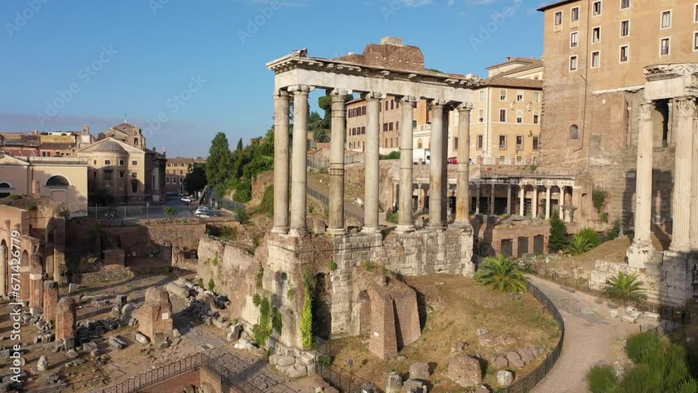 Colonne dell'antica Roma al Foro Romano. Italia. Primopiano delle ...