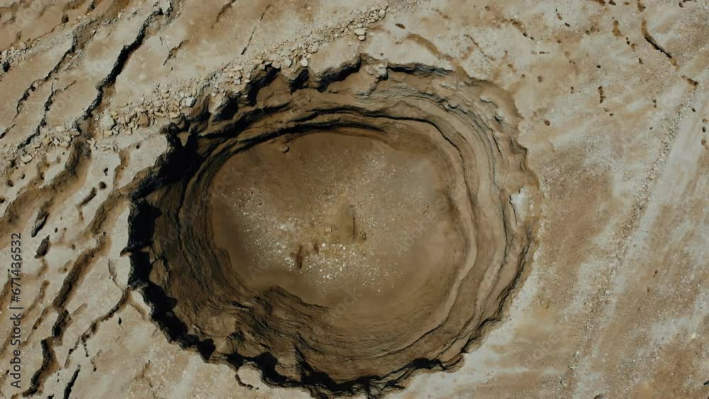 7 meter deep sinkhole on the shores of the Dead Sea created by the ...