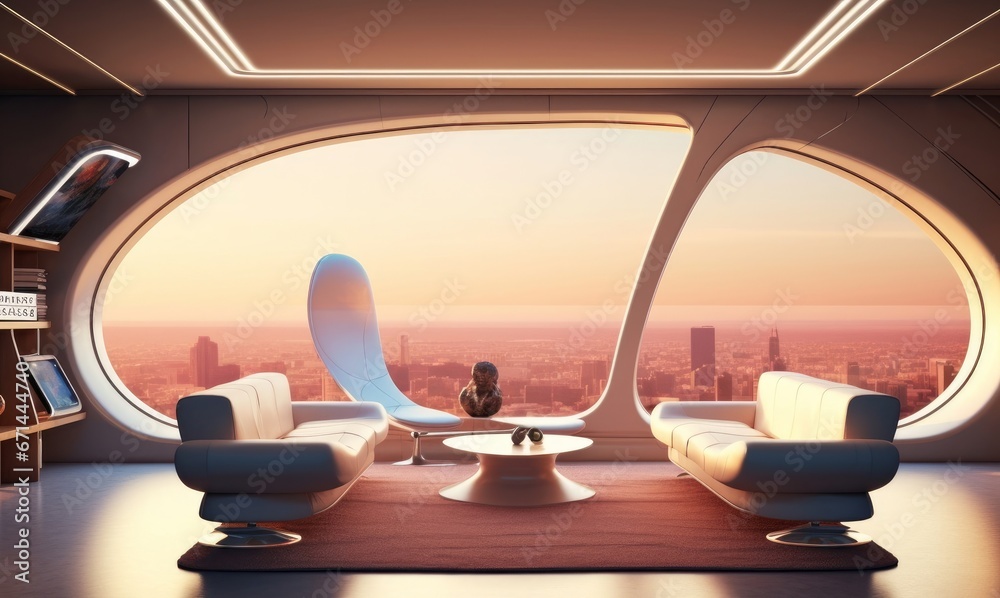 Video conference futuristic living room, zoom background, Generative AI ...