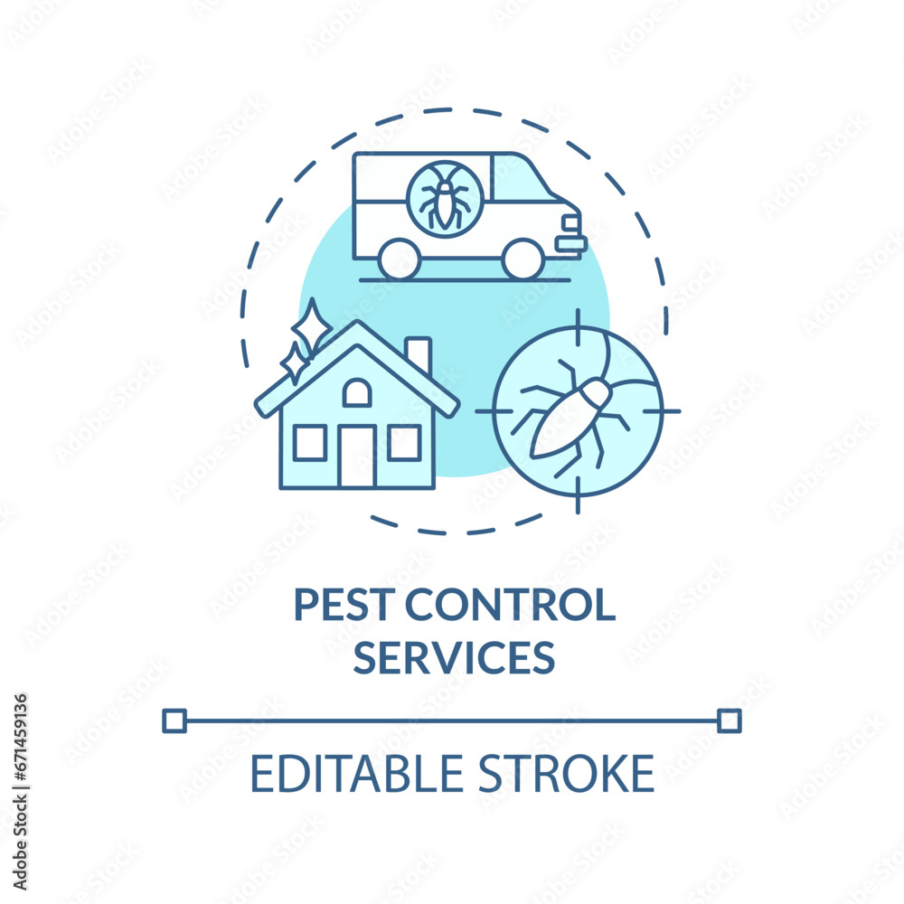 2D editable blue pest control services icon, monochromatic isolated ...