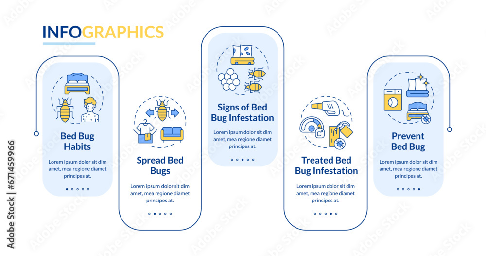 2D integrated pest management vector infographics template, data ...