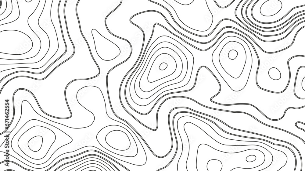 Background of the topographic map. Elevation contouring outline ...