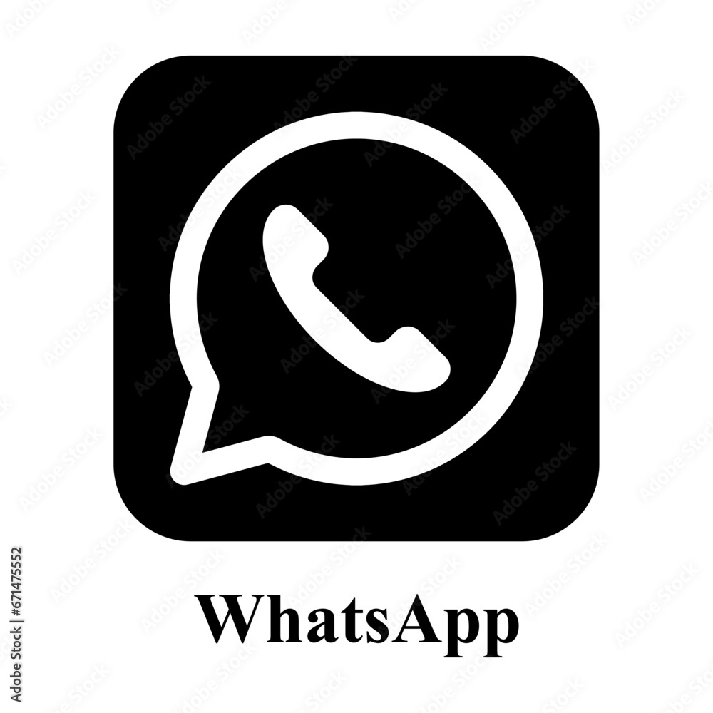 Collection of different WhatsApp icons. Social media logo. Line art and ...