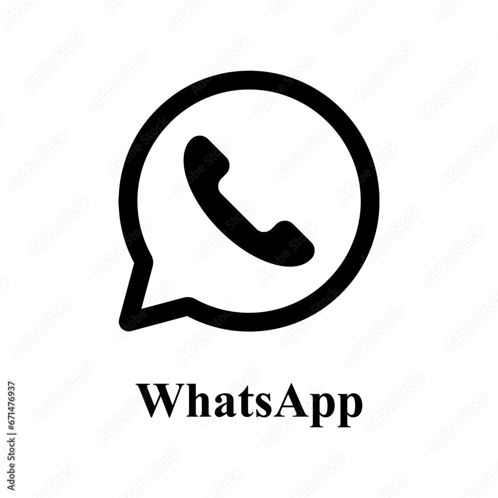 Collection of different WhatsApp icons. Social media logo. Line art and ...