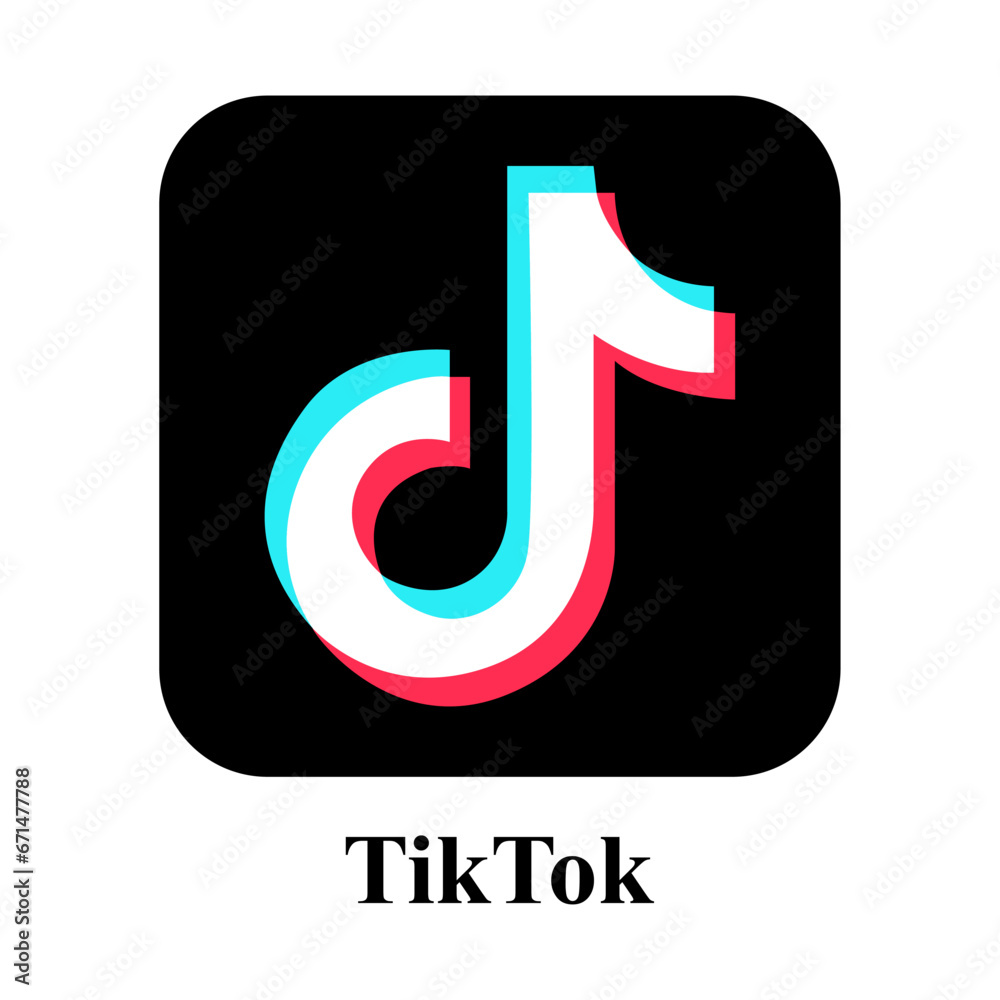 Collection of different Tik Tok icons. Social media logo. Line art and ...
