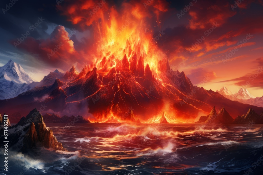 A serene image of a lone iceberg floating in the midst of a sea of ...