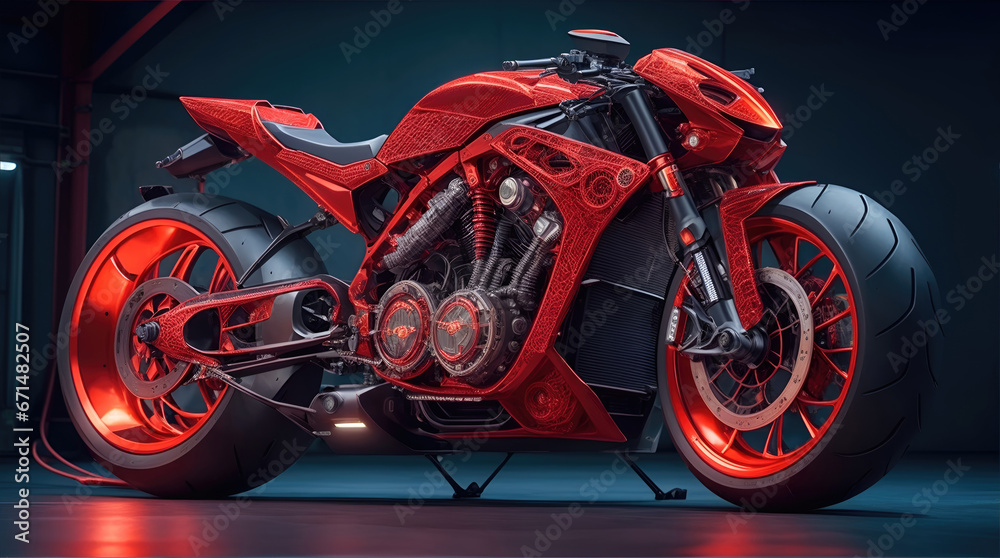 Conceptual design of A custom motorcycle isolated on various background ...