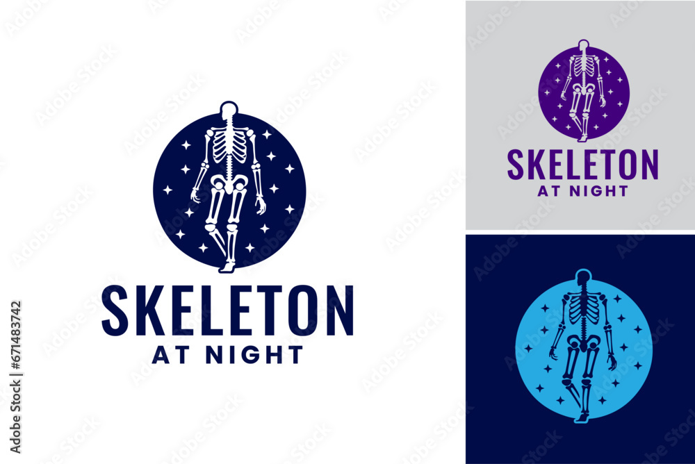 "Skeleton night" is a dark and eerie design asset that features a ...