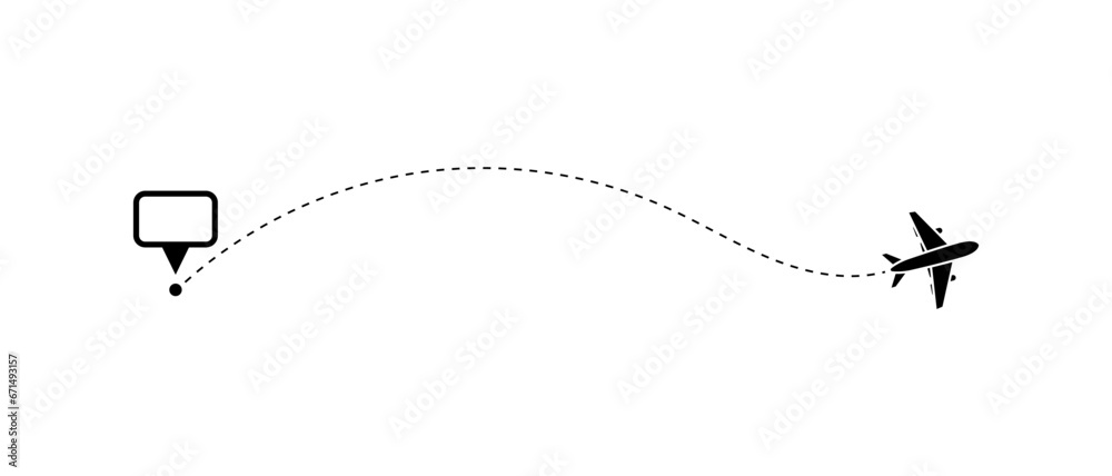 Airplane routes set. Aircraft planes tracking, travel, location pins ...