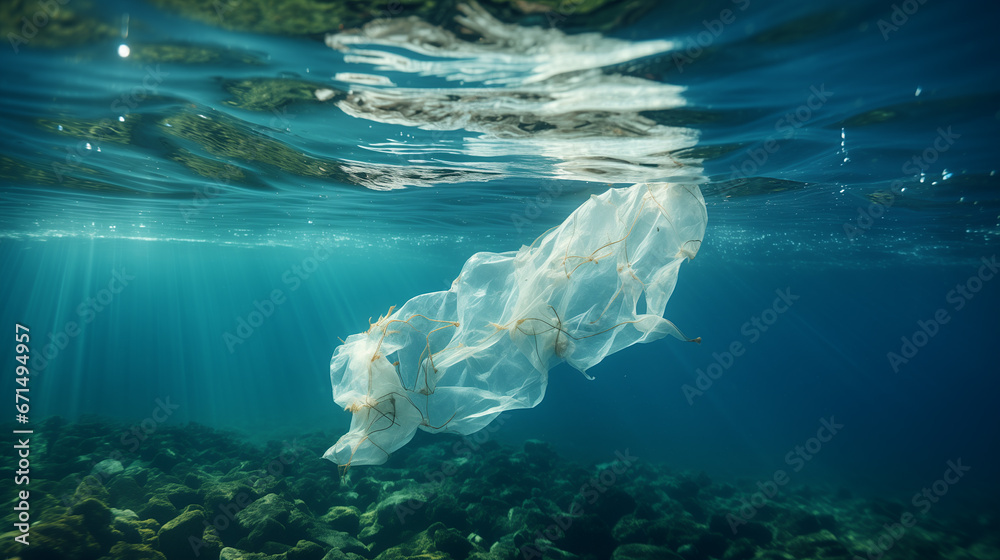 Ocean environmental day. plastic in the water .Save sea plastic ...