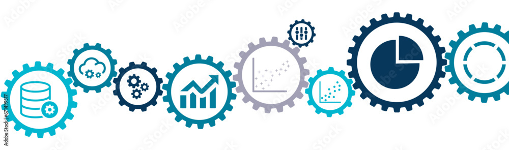 Database management system(DMS) banner vector illustration with the ...